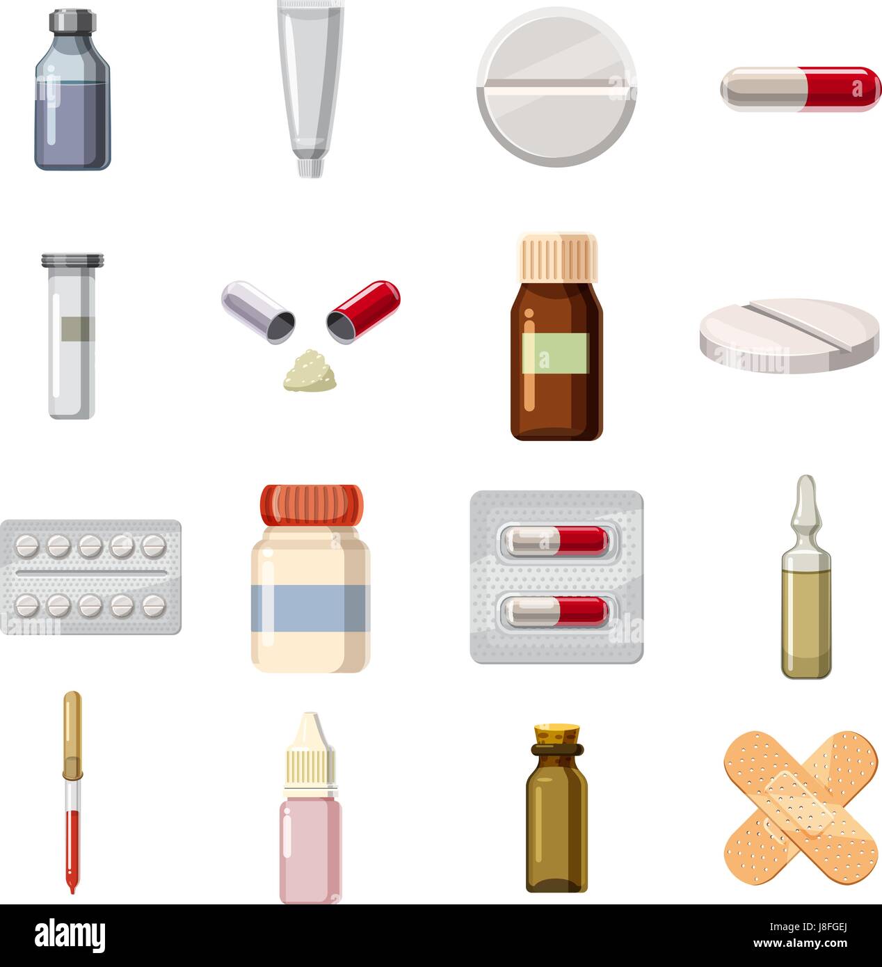 Medicine drugs types icons set, cartoon style Stock Vector Image & Art ...