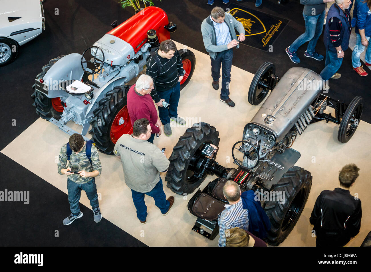 STUTTGART, GERMANY - MARCH 04, 2017: Tractors Lamborghini. View from ...