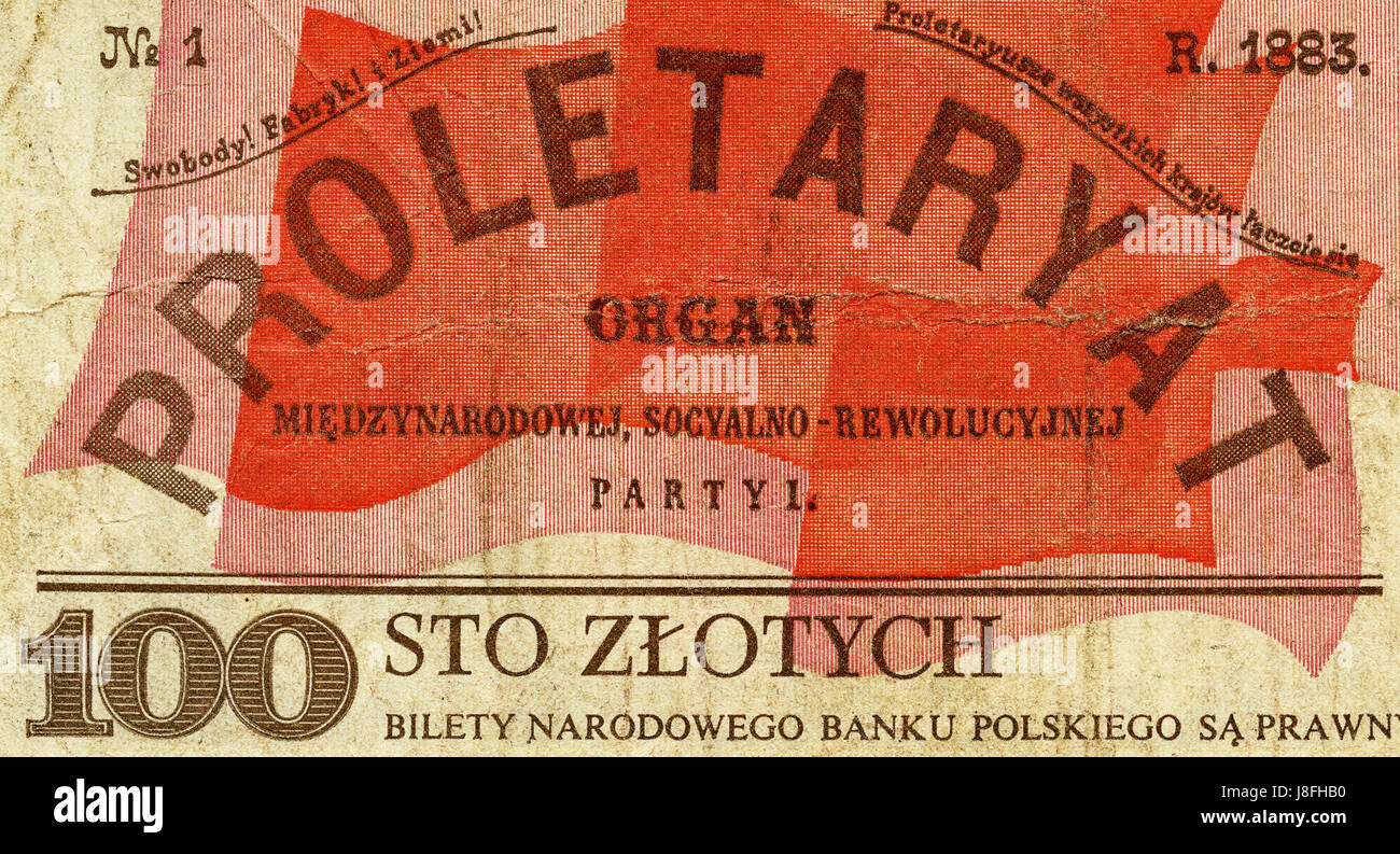 Part of old polish banknote Stock Photo - Alamy