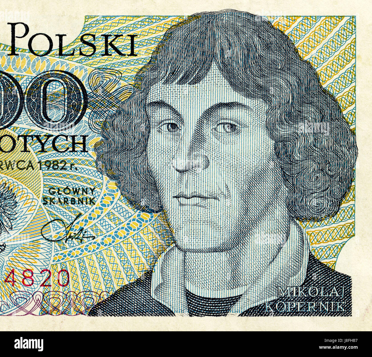 Part of old polish banknote Stock Photo - Alamy
