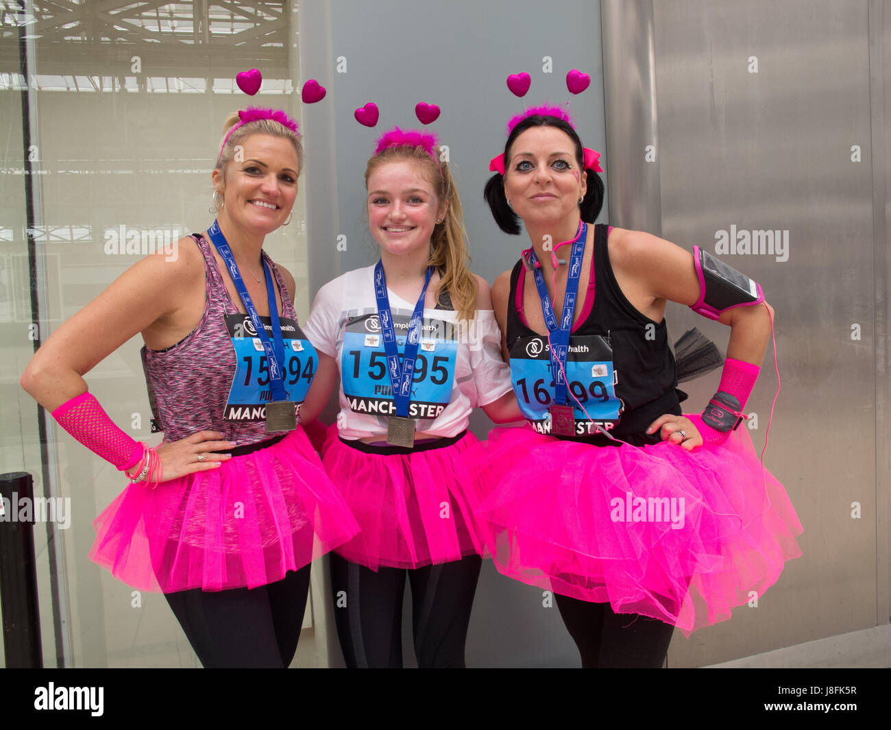 Three ladies on their way home after running in the Great Manchester ...
