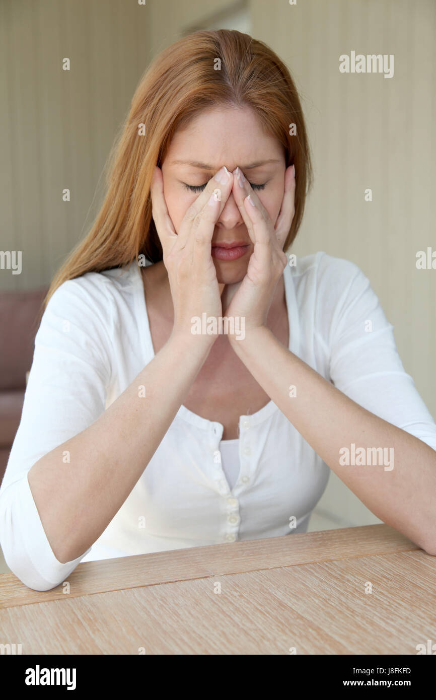 woman, health, blank, european, caucasian, pain, cold, catarrh, adult ...