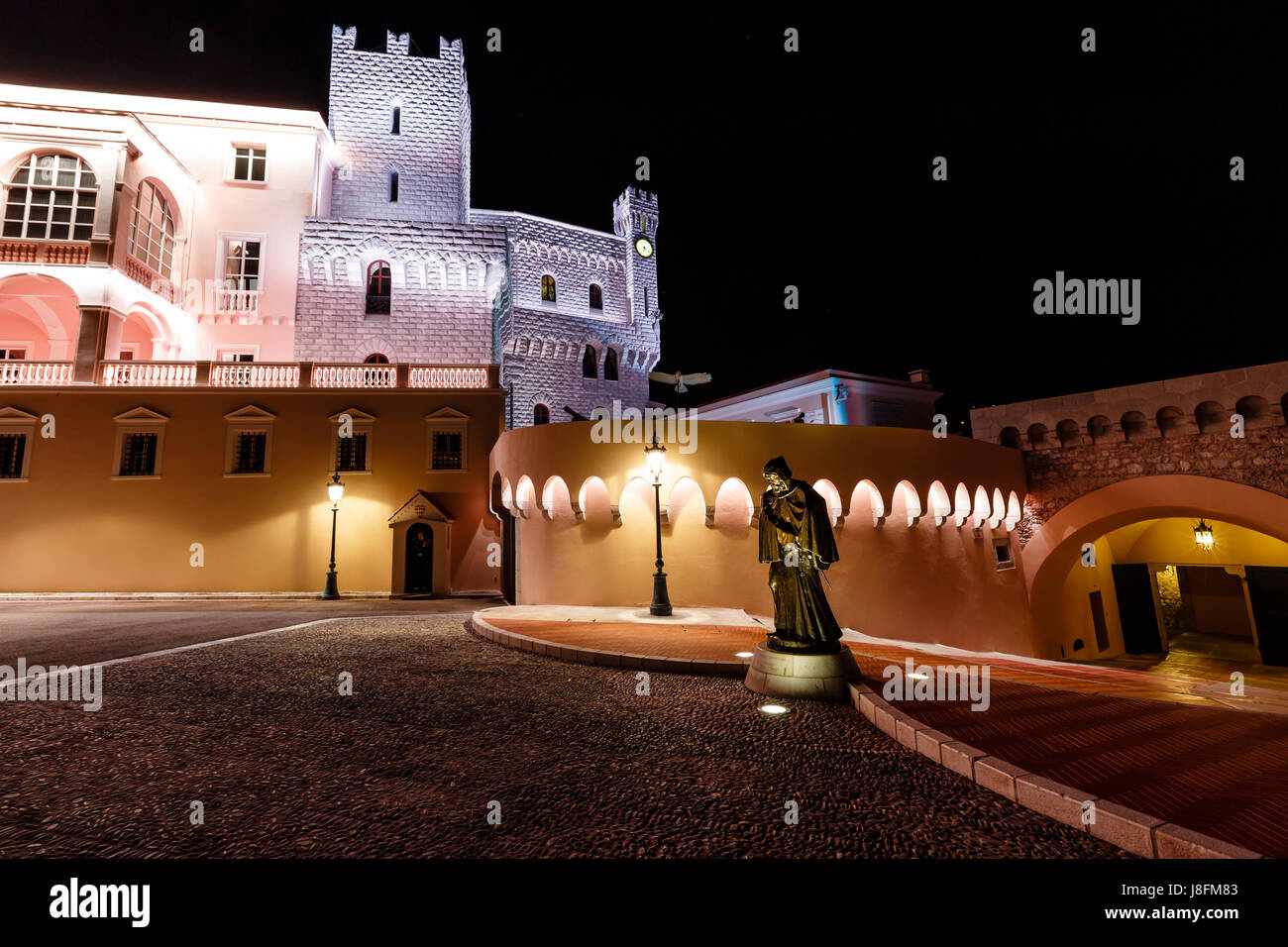 A Statue of Grimaldi Disguised as a Monk before the Prince's Palace of ...