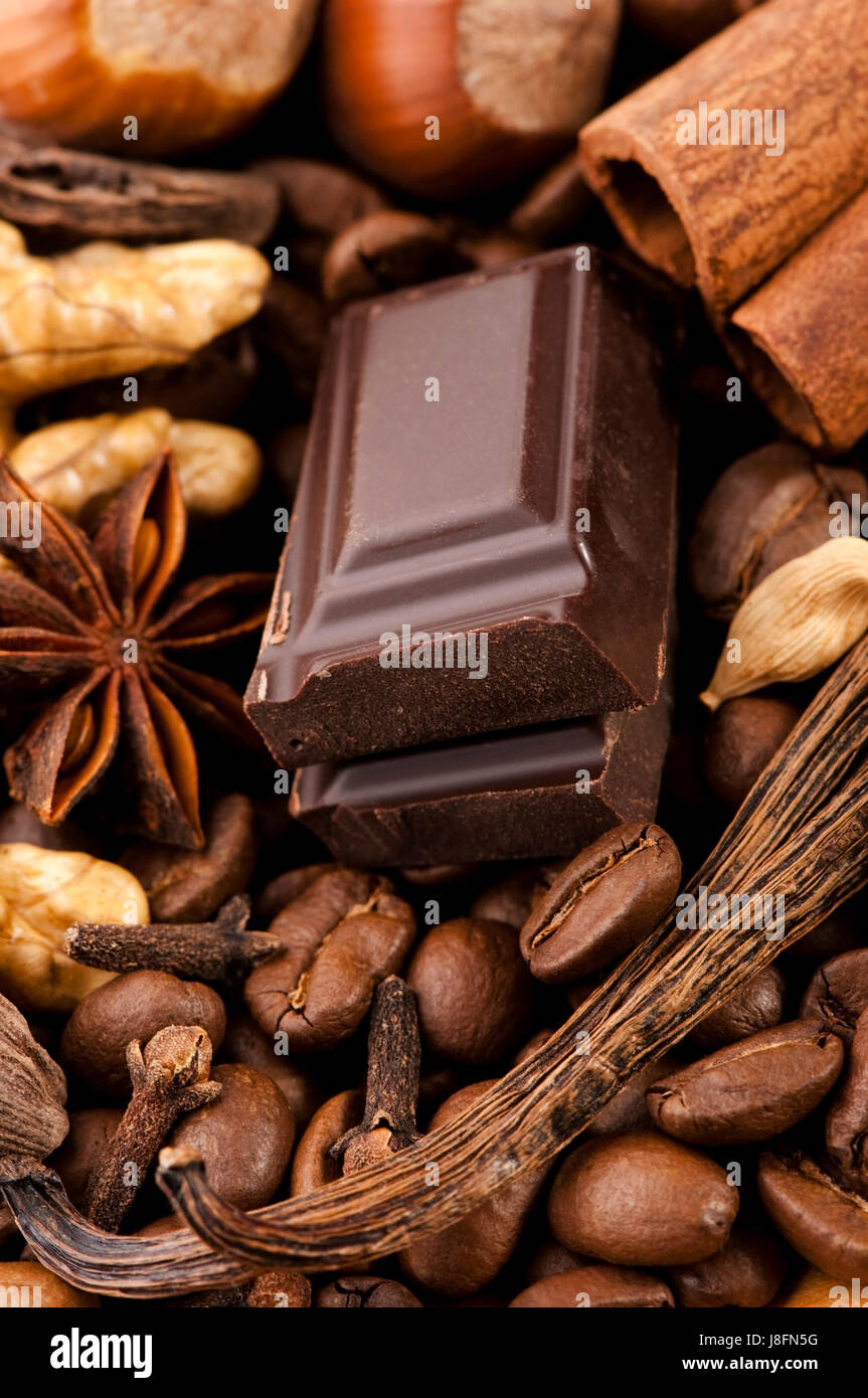 sweet, aromatic, spices, vanilla, block, coffee, dessert, chocolate ...