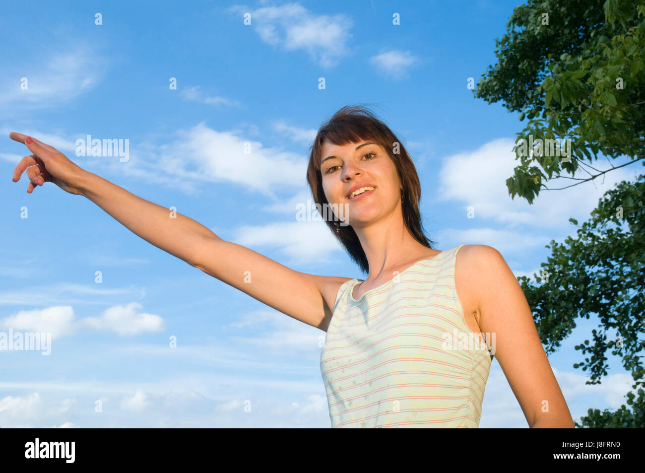 woman, female, person, young, younger, woman, blue, indicate, show ...