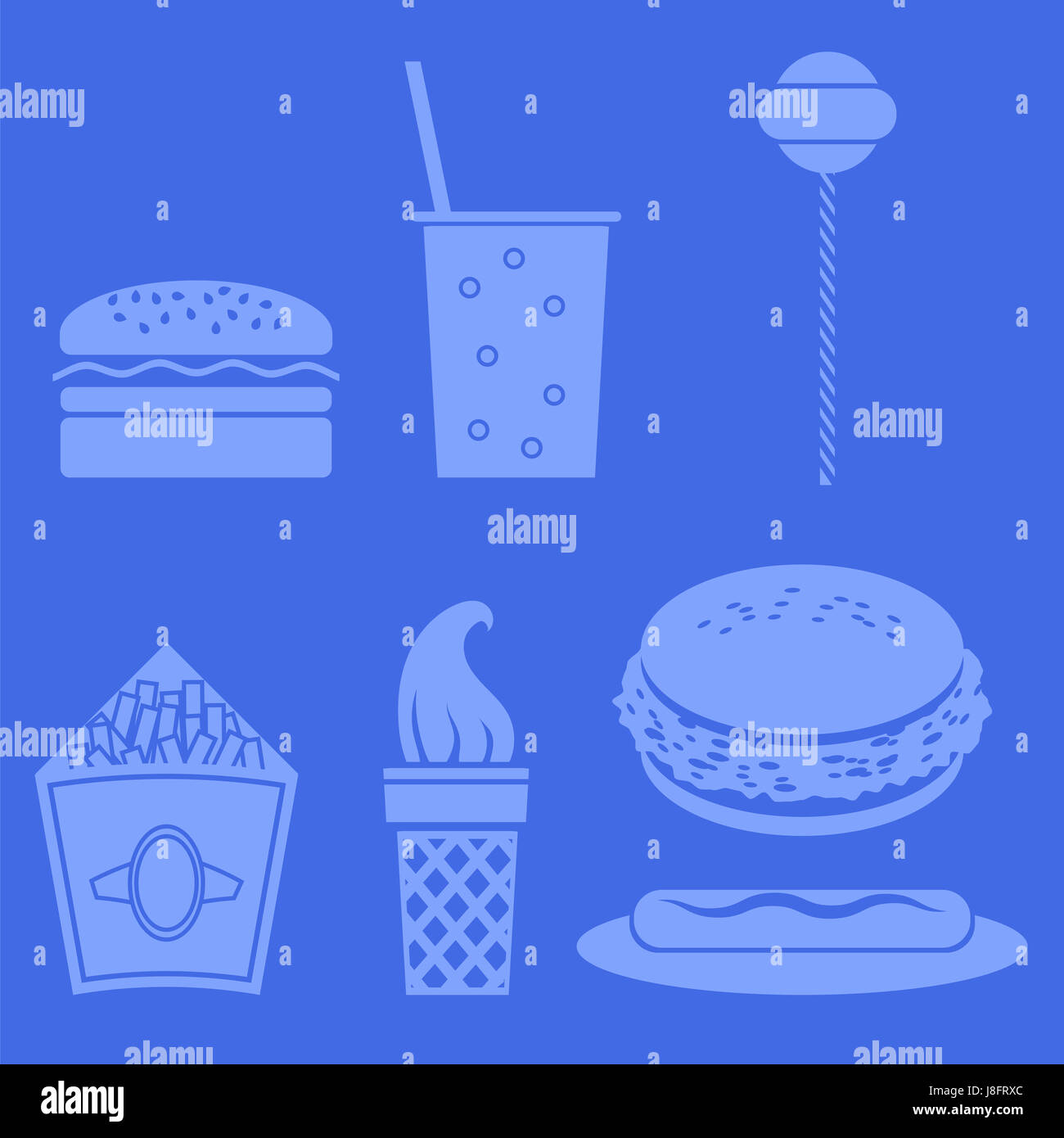 Fast Food Icons Stock Photo - Alamy