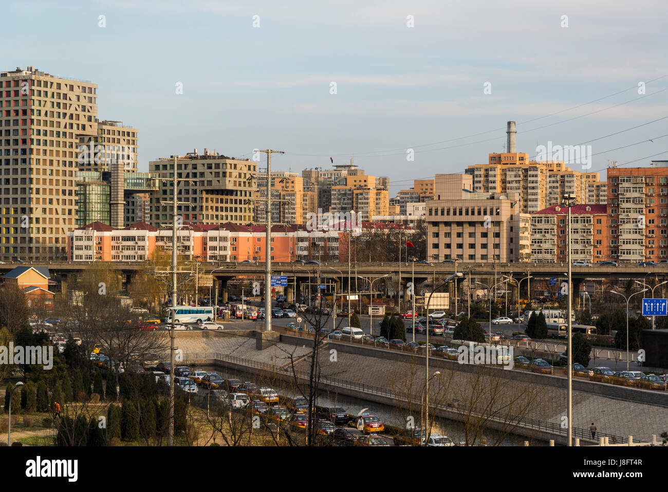 Skyscrapers of the commercial centre in Dongzhimen area, Beijing, China ...