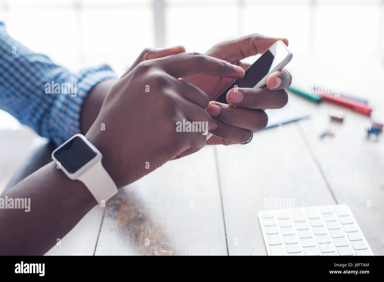 Young african man working in the office business Stock Photo - Alamy