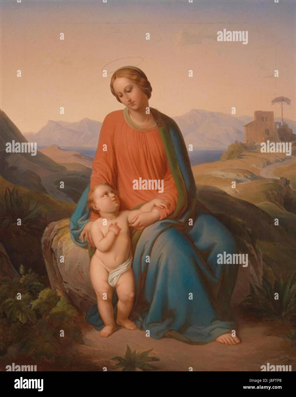 Josef Haier's painting 'Maria with Child' depicts the Virgin Mary with ...