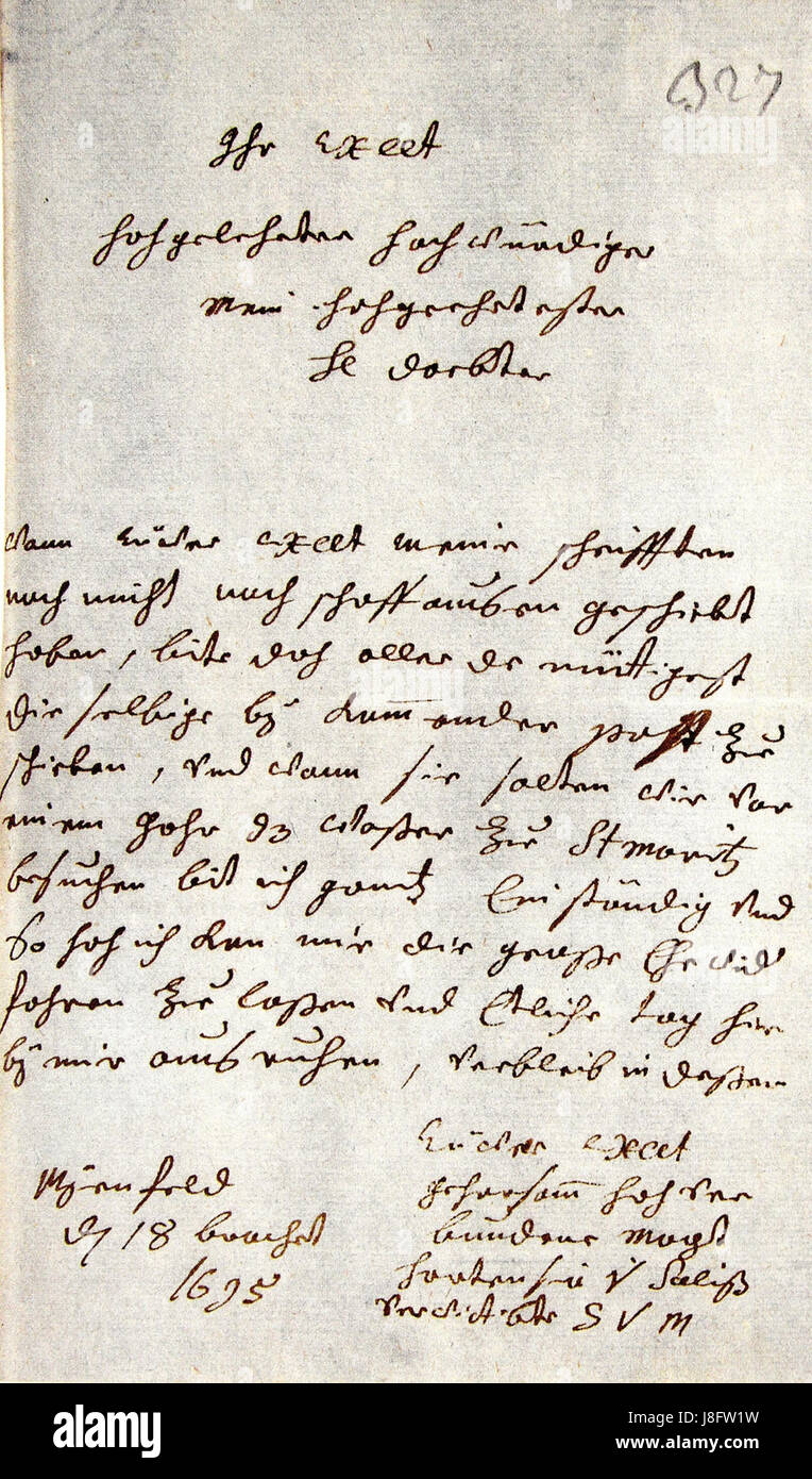 A historical letter written by Hortensio von Salis, a Swiss nobleman ...