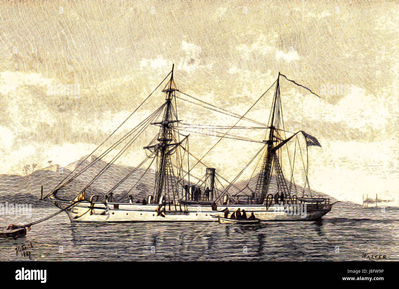 Image of the HM Schroefstoomschip Ceram, a 4th-class screw steamship ...
