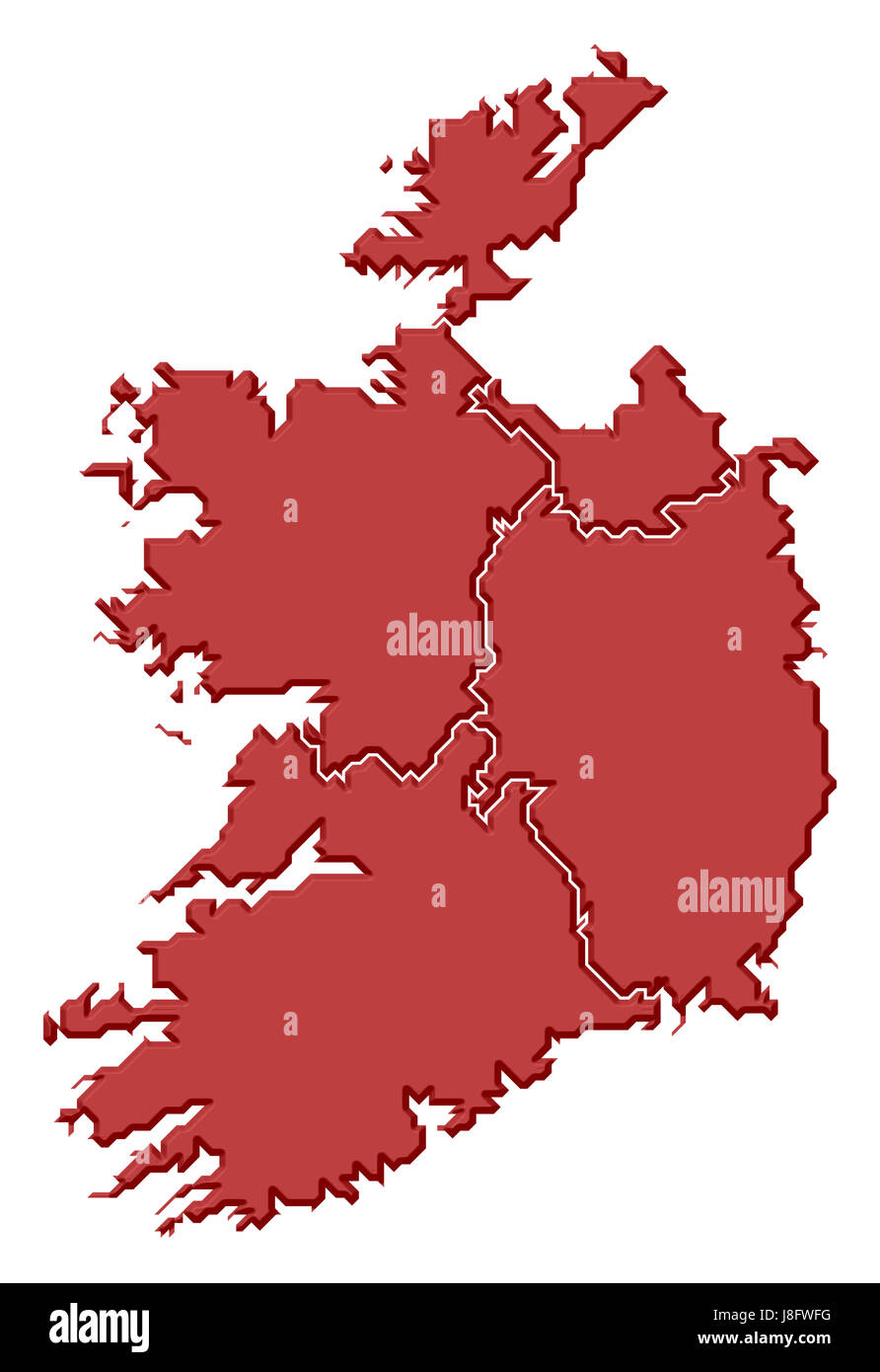 ireland, map, atlas, map of the world, profile, symbolic, political ...