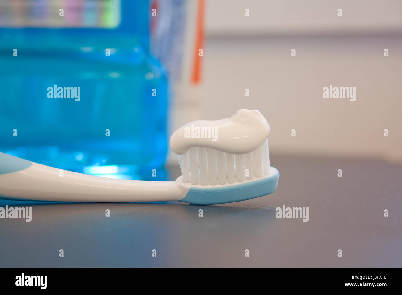 toothbrush with toothpaste Stock Photo - Alamy