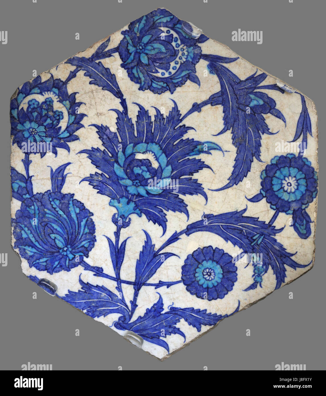 This hexagonal Iznik tile from the Victoria and Albert Museum, dating ...