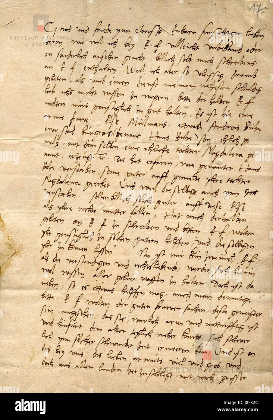 This letter from Martin Luther to the City Council of Gdansk, dated ...