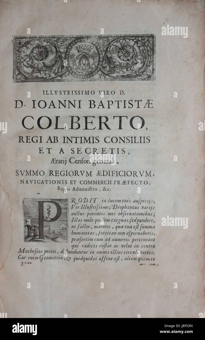 Diophantus Introduction 1670 Stock Photo - Alamy