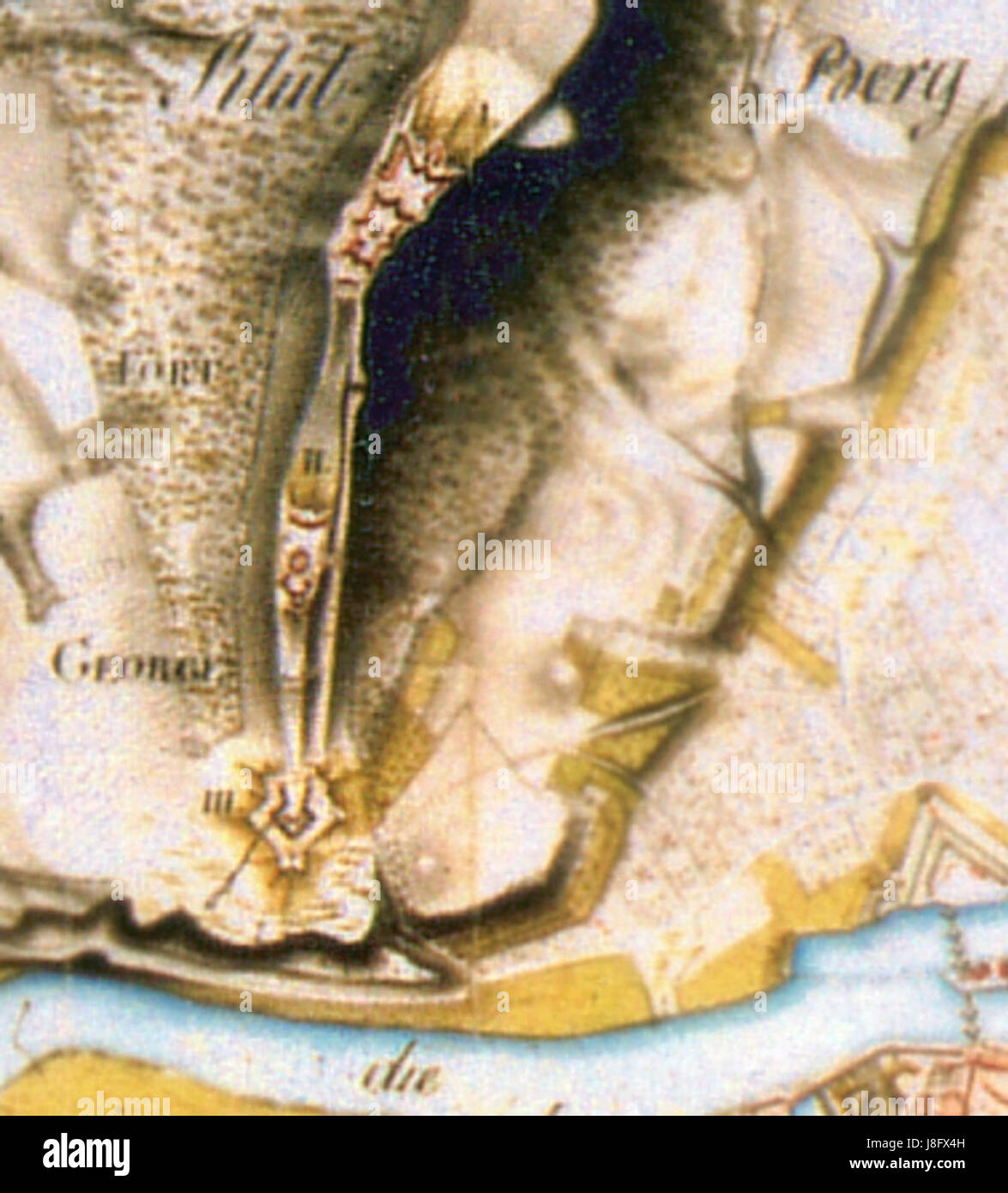 This image is a colored representation of Festung Hameln, a ...