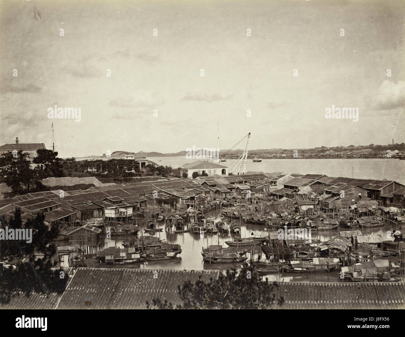 Lai Afong, view of Huangpu on the Pearl river, 1870s Stock Photo - Alamy