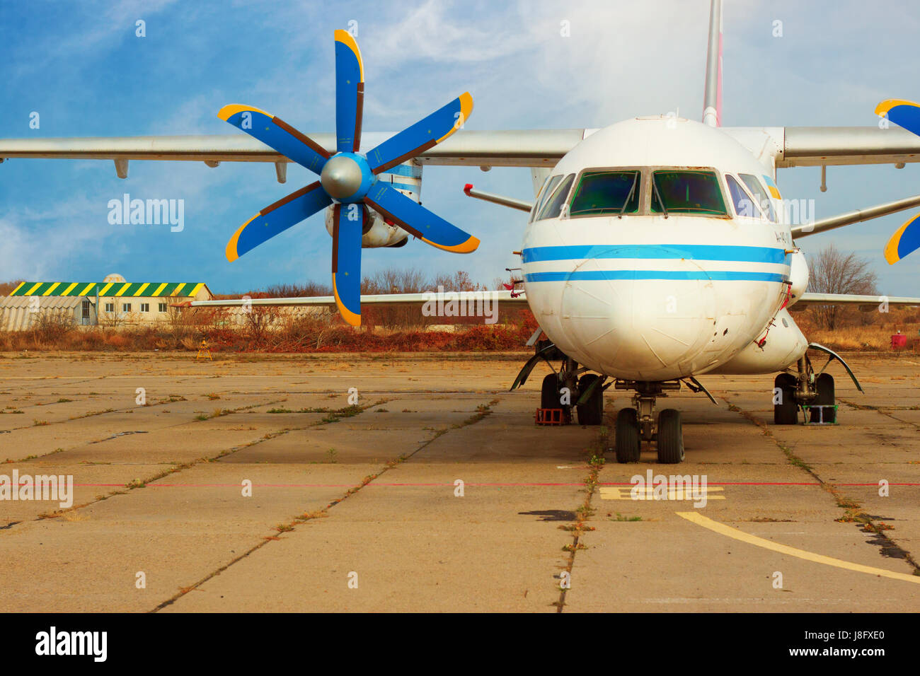 A view of an old turboprop-powered aircraft engine Stock Photo - Alamy