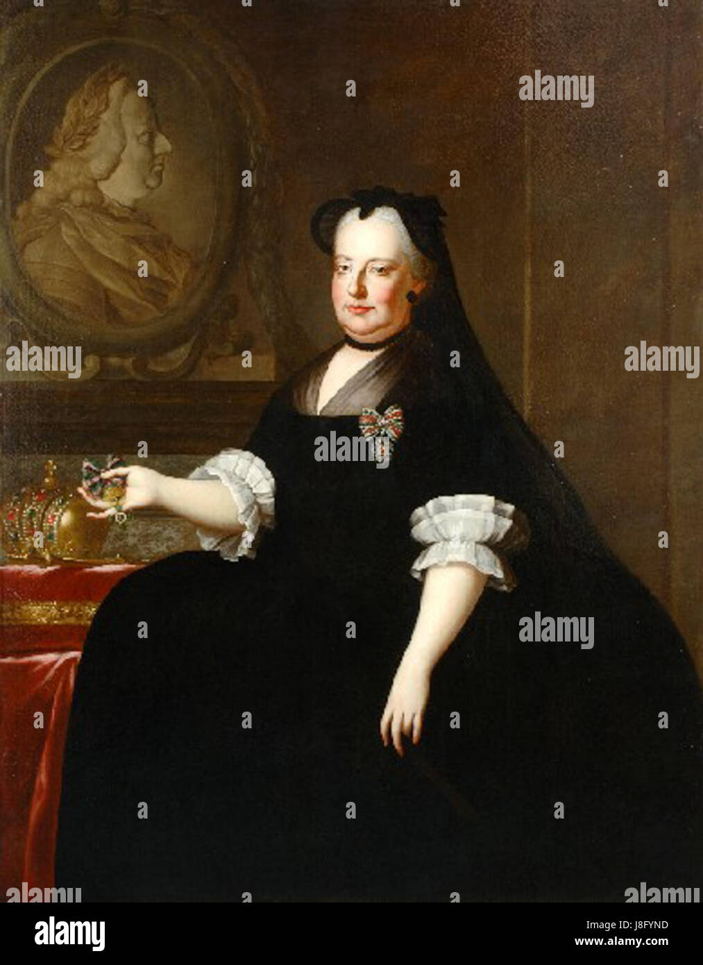 This artwork by Johann Michael Millitz portrays Empress Maria Theresa ...