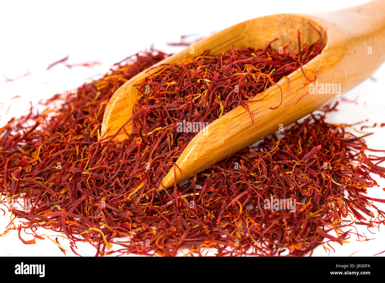 Spanish saffron in wooden spoon Stock Photo - Alamy