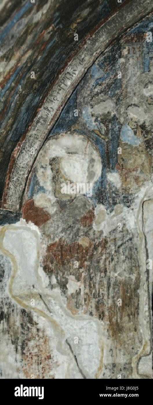 A fresco depicting George IV of Georgia from the Ananauri Convent in ...