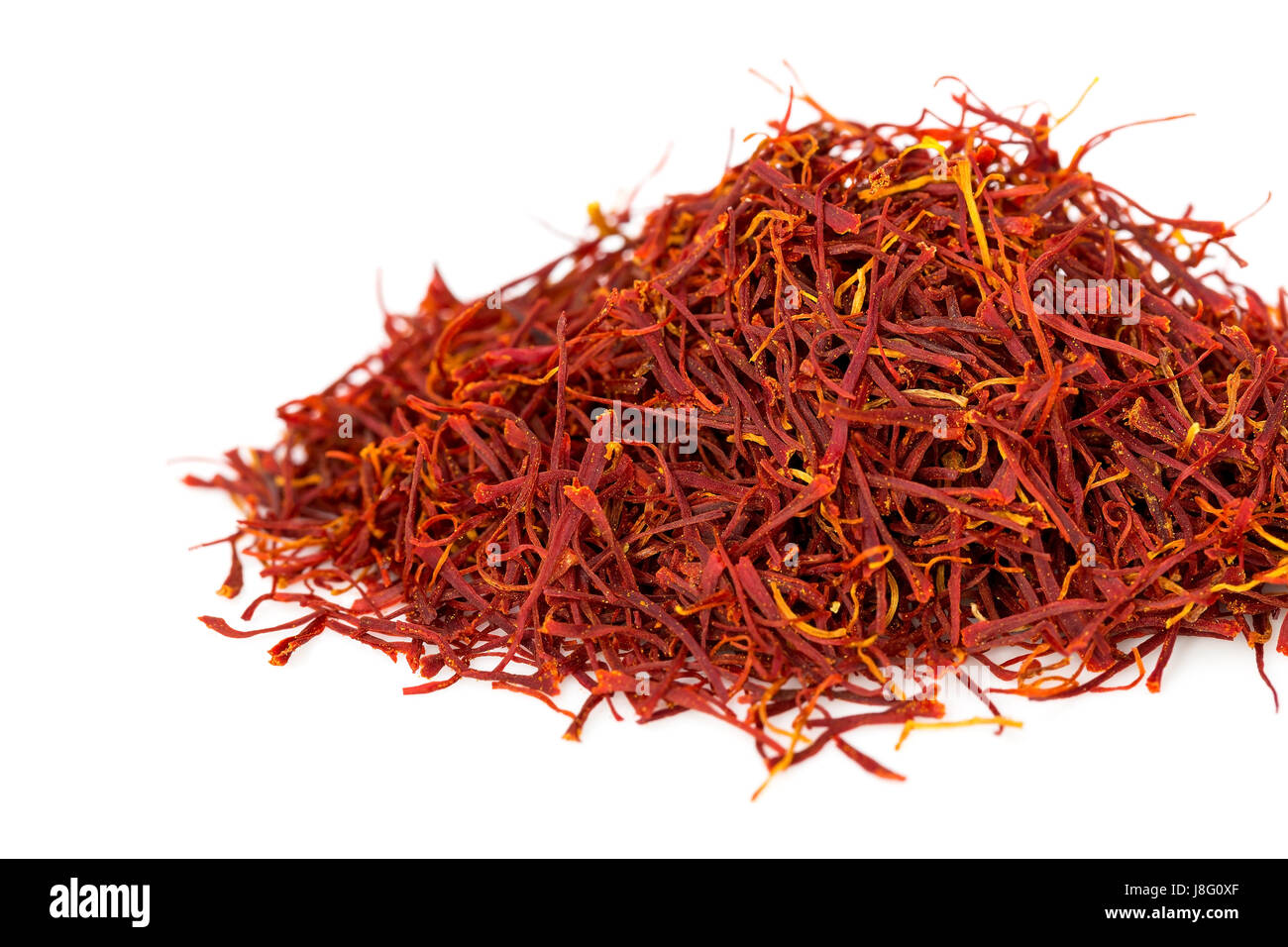 Spanish saffron Isolated on white background Stock Photo - Alamy