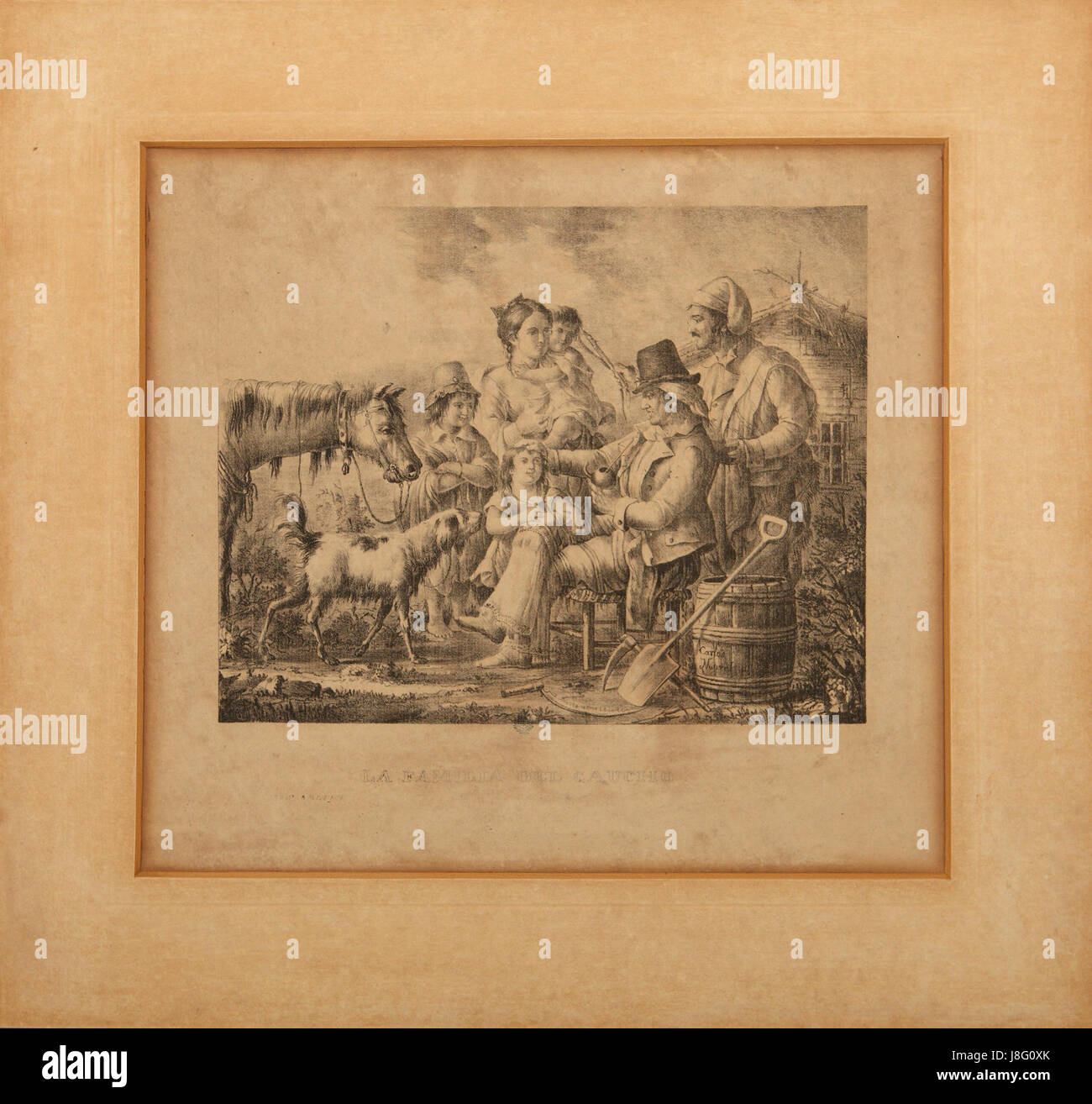 A portrait or representation of the family of gaucho Carlos Morel and ...