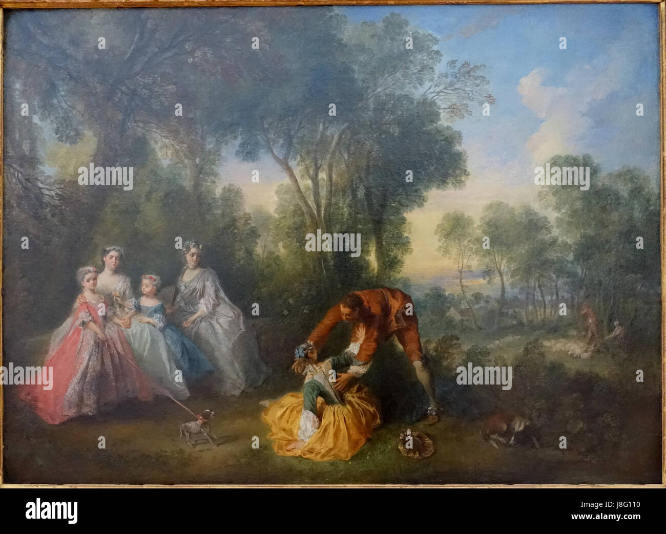 Group Portrait in a Landscape with Amorous Couple, by Nicolas Lancret ...