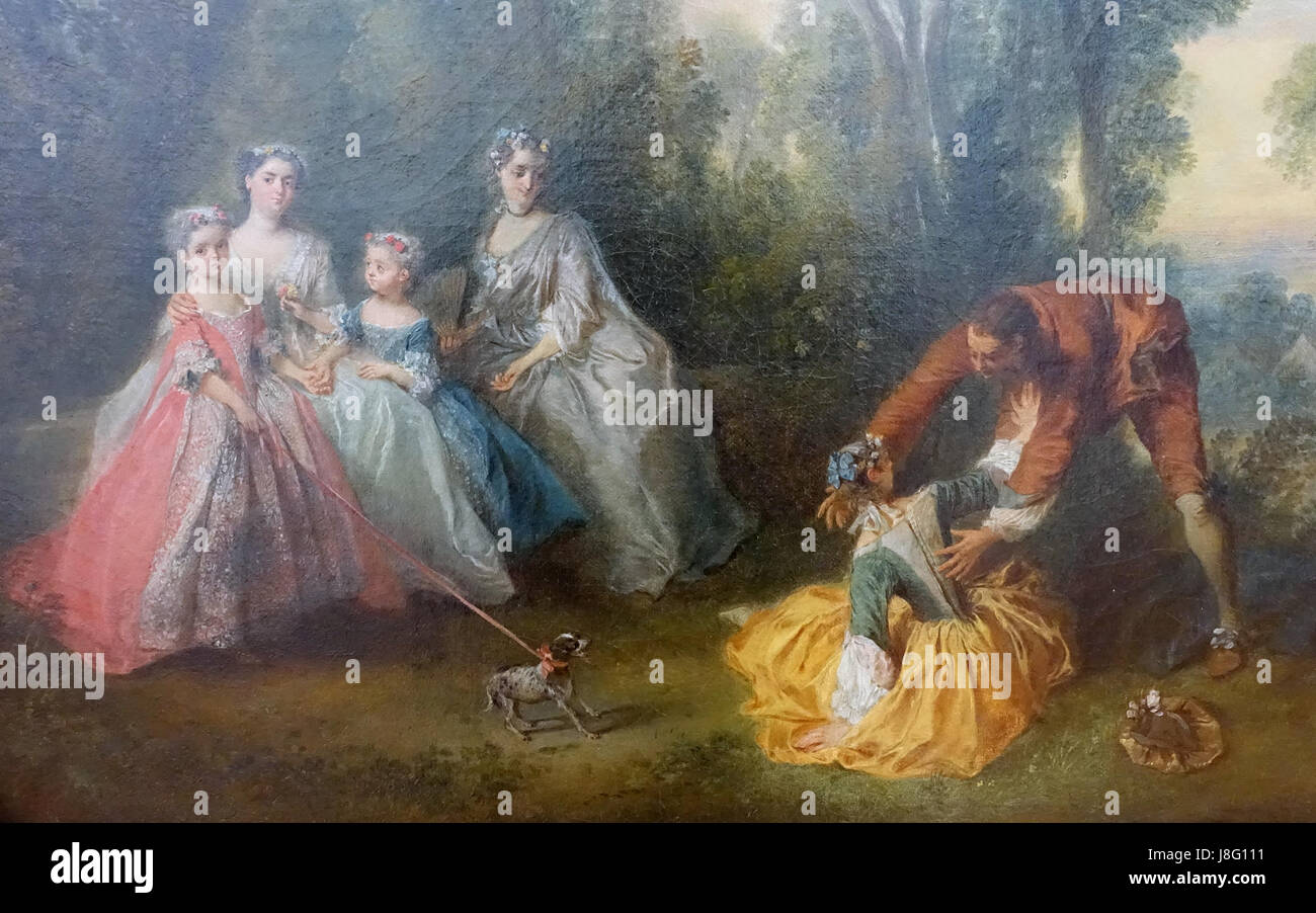 Group Portrait in a Landscape with Amorous Couple, detail, by Nicolas ...