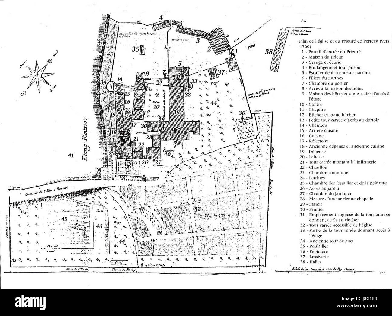 This map of Perrecy-les-Forges, dated 1760, provides a detailed layout ...