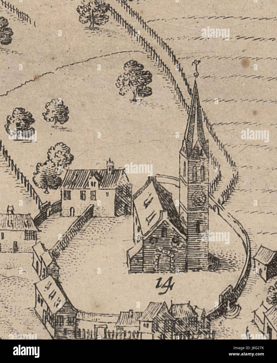 Hollar's depiction of Weingarten St. Maria showcases the historical and ...