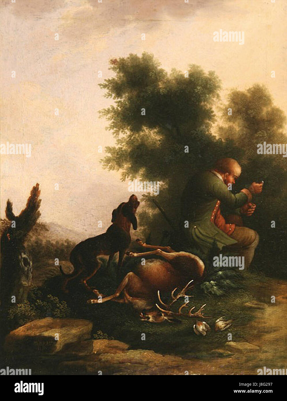'After the Hunt I' by Magnus Brasch is a painting that depicts a scene ...