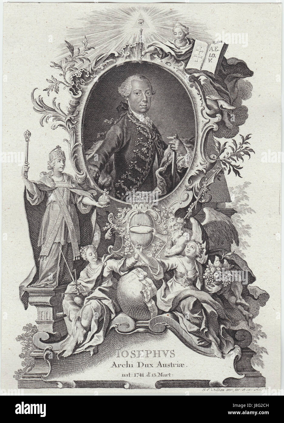 A portrait or reference to Josef II, Holy Roman Emperor from 1741 to ...