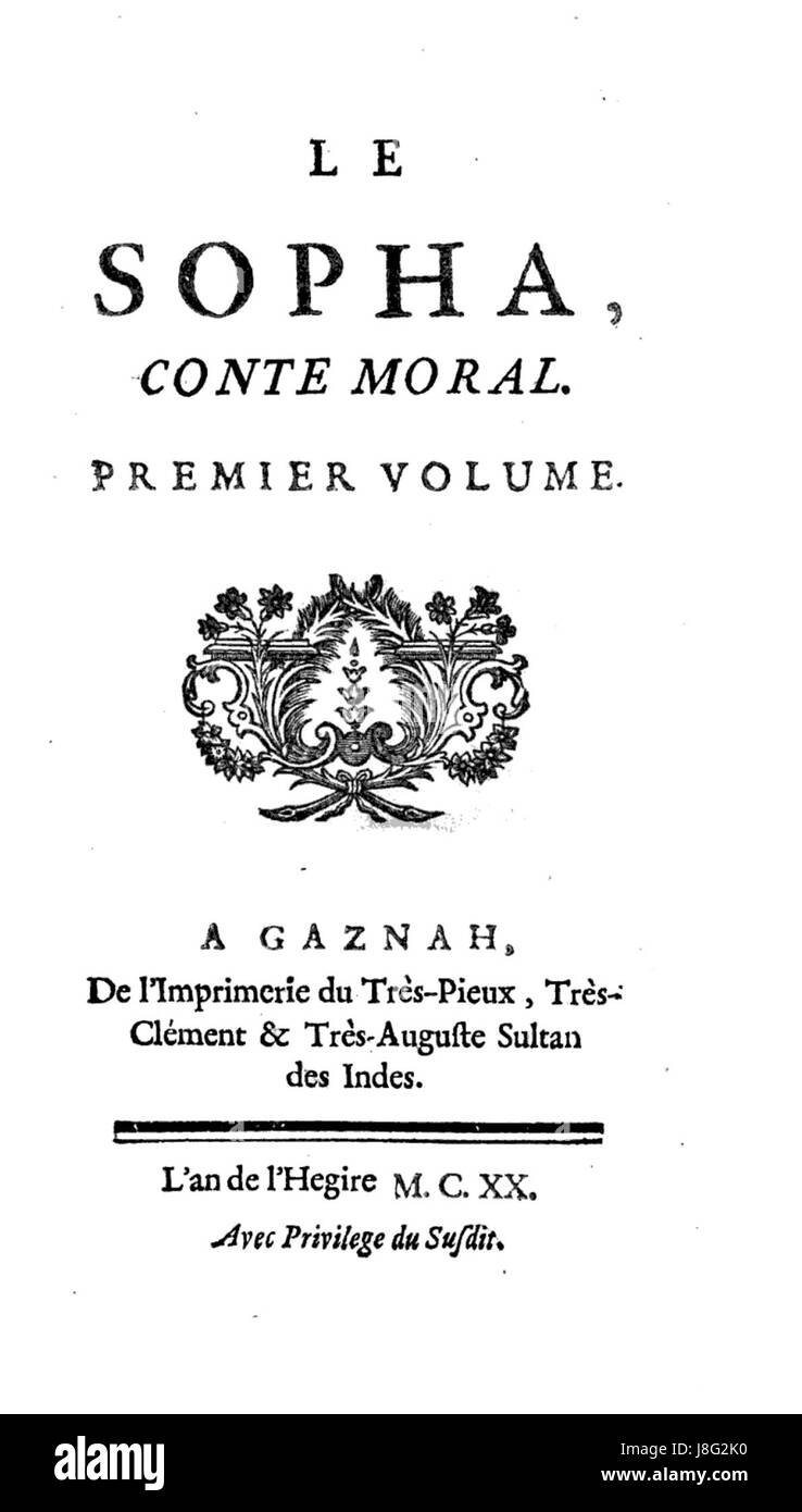 'Le Sopha' by Crebillon, published in 1742, is a satirical French work ...