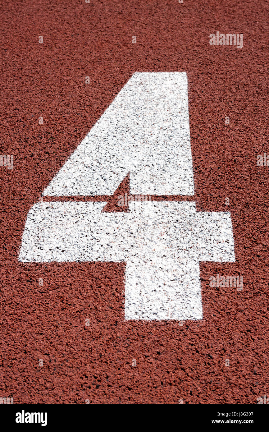 Number four white track hi-res stock photography and images - Alamy