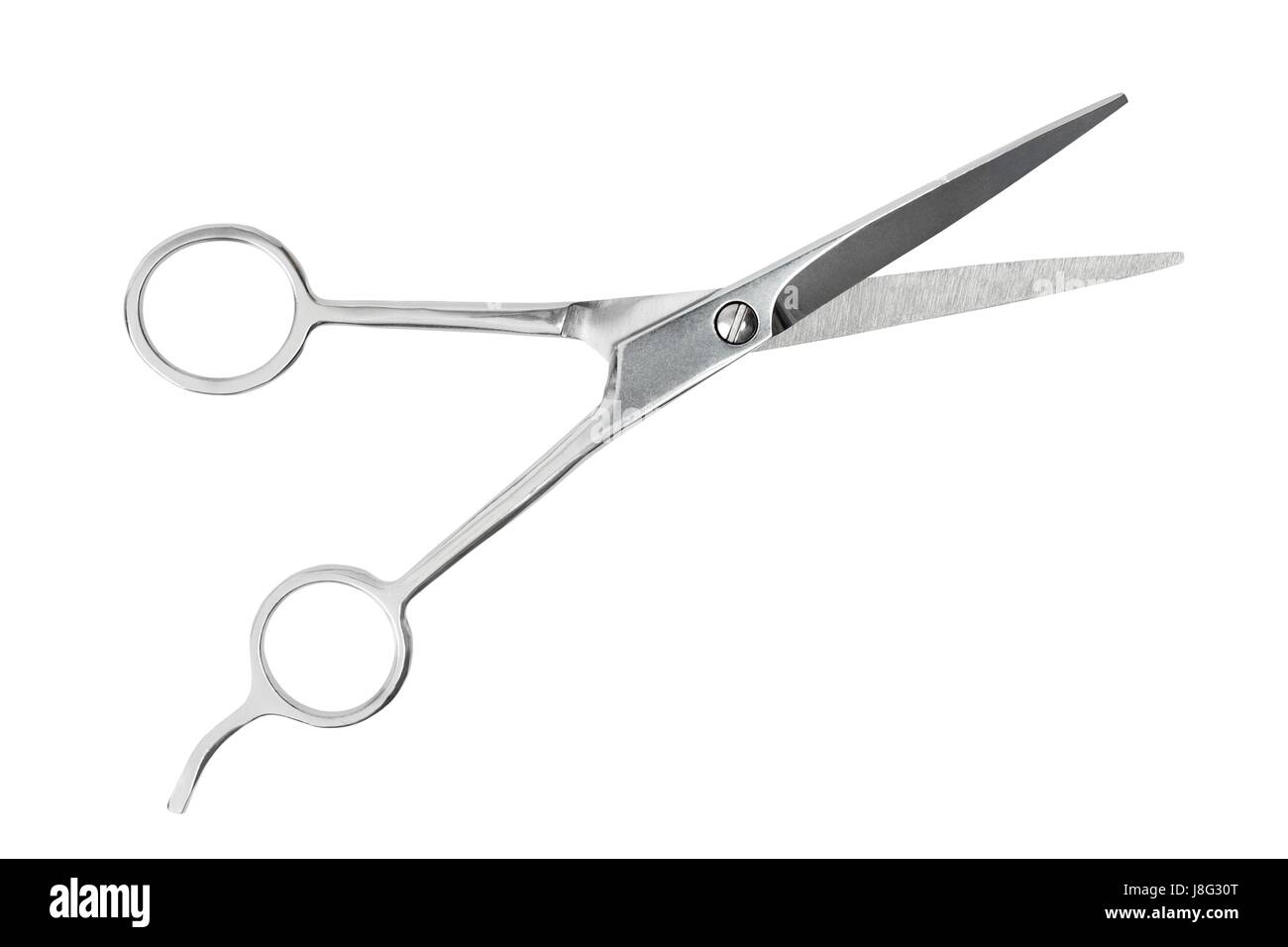 Steel barber scissors isolated on white background Stock Photo - Alamy