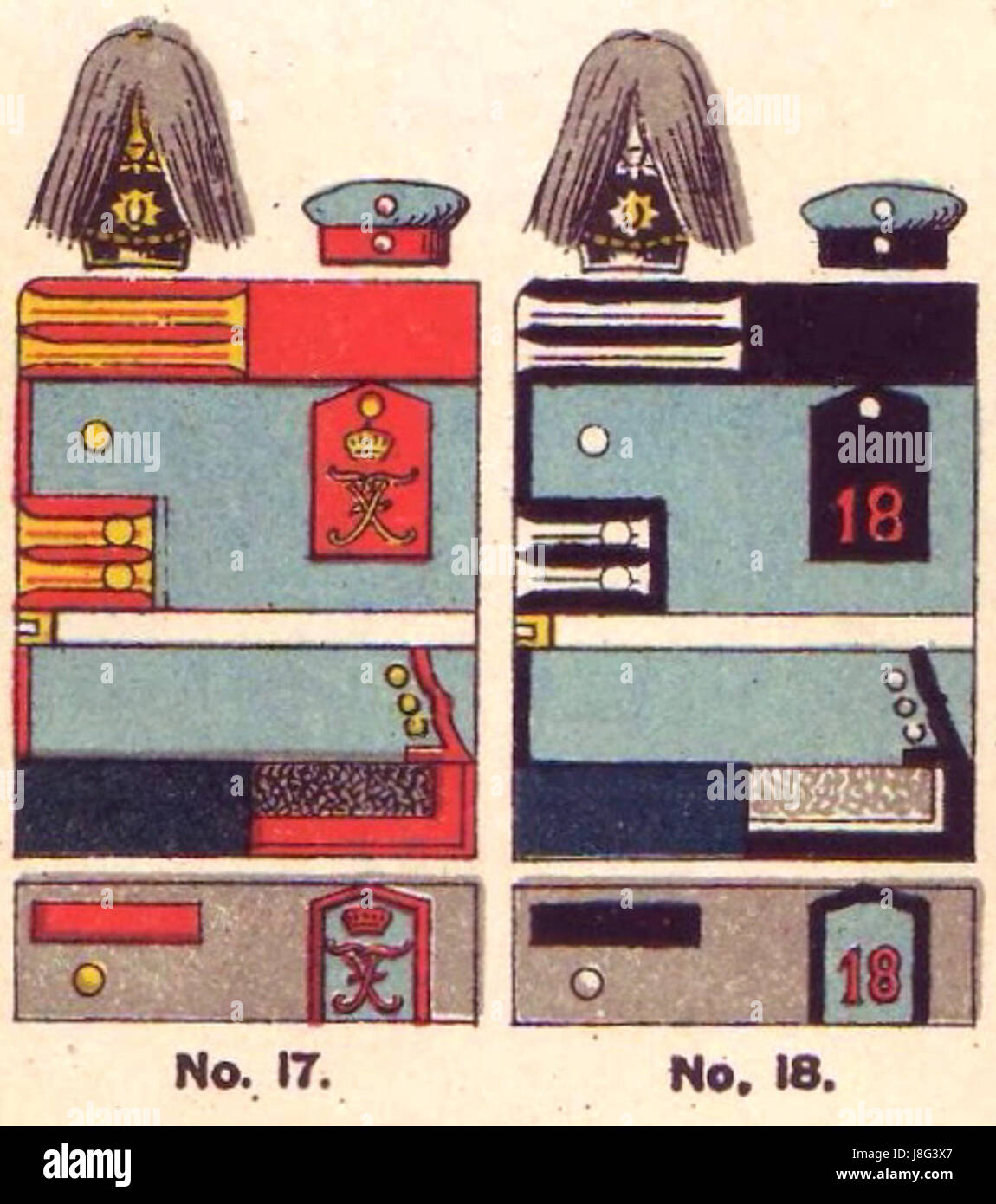 A depiction of the Dragoner Nr. 17 uniform, worn by cavalry troops in ...