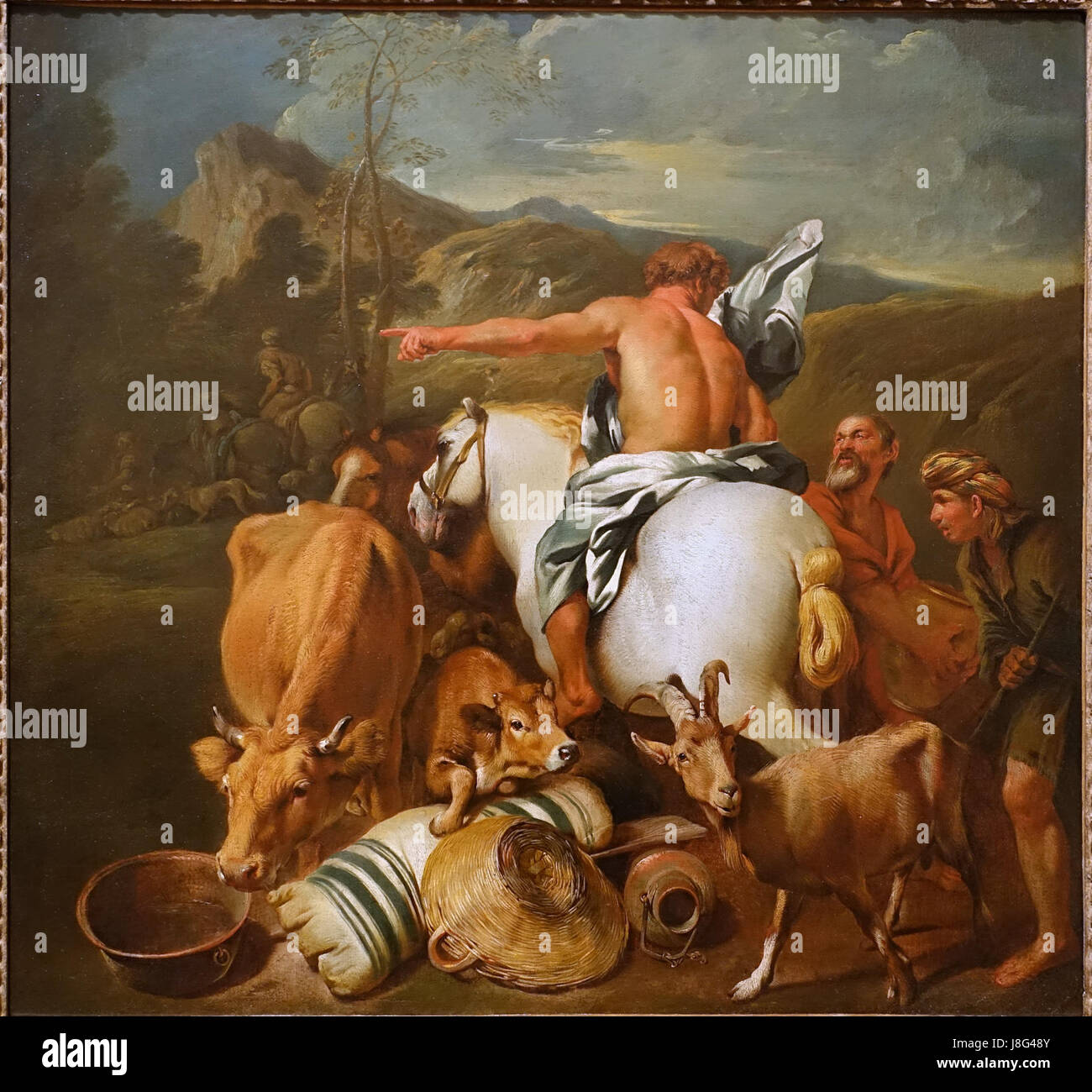 'Jacob Asking for Laban', an oil painting by Francesco Castiglione ...