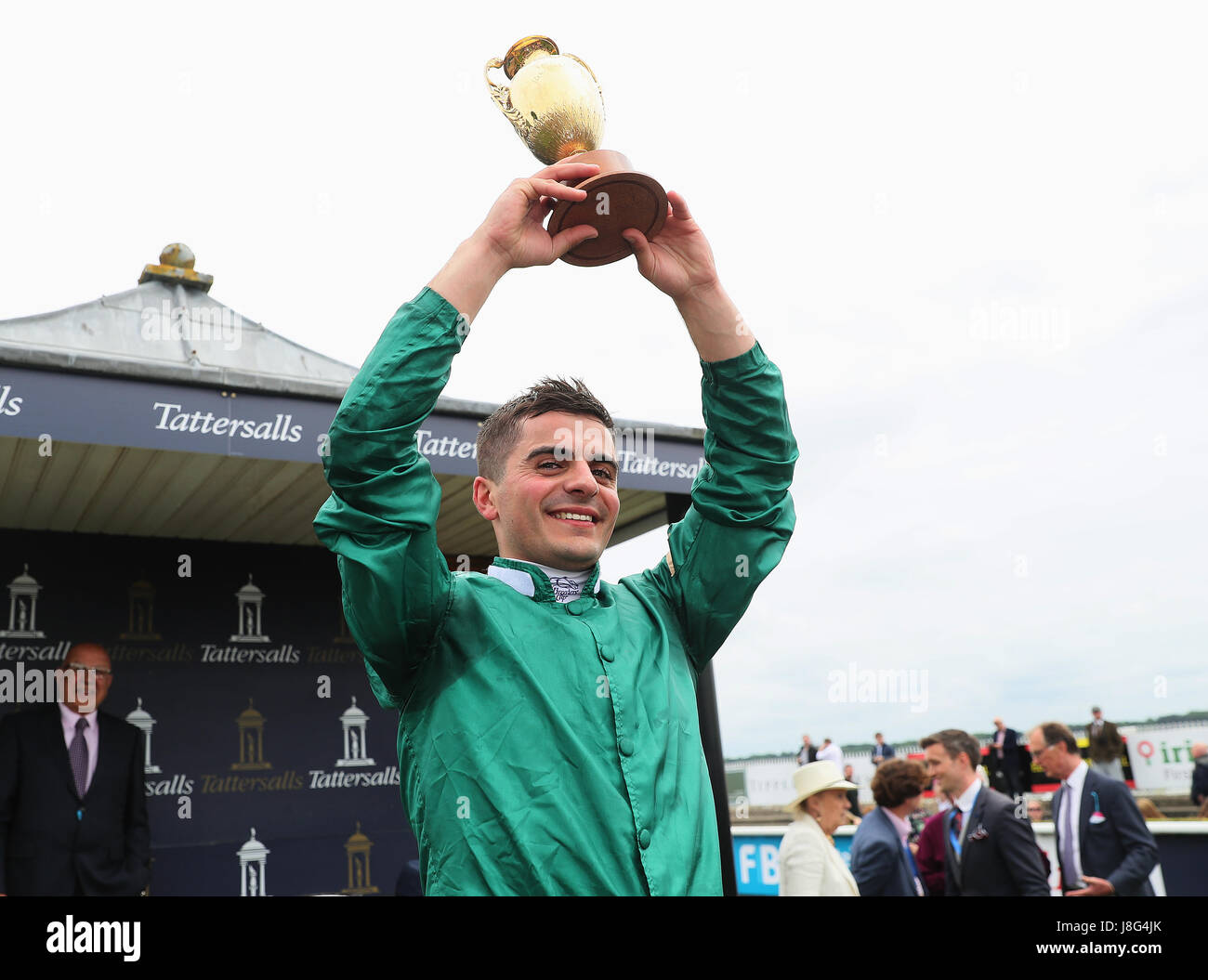Winning jockey Andrea Atzeni after winning the Tattersalls Gold Cup on ...