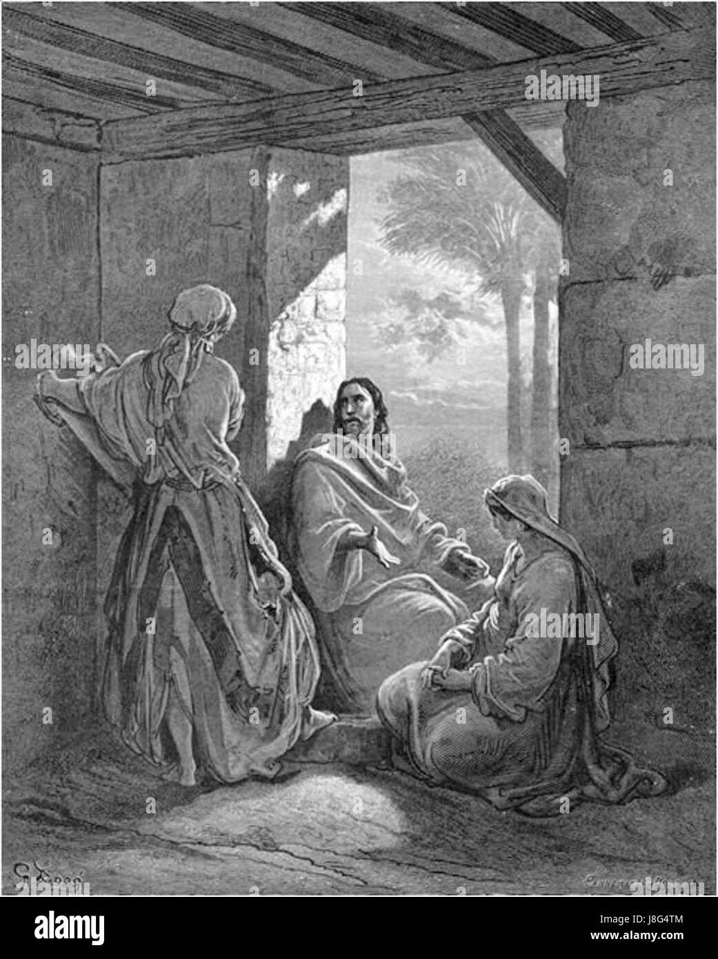 Jesus with martha and mary hi-res stock photography and images - Alamy