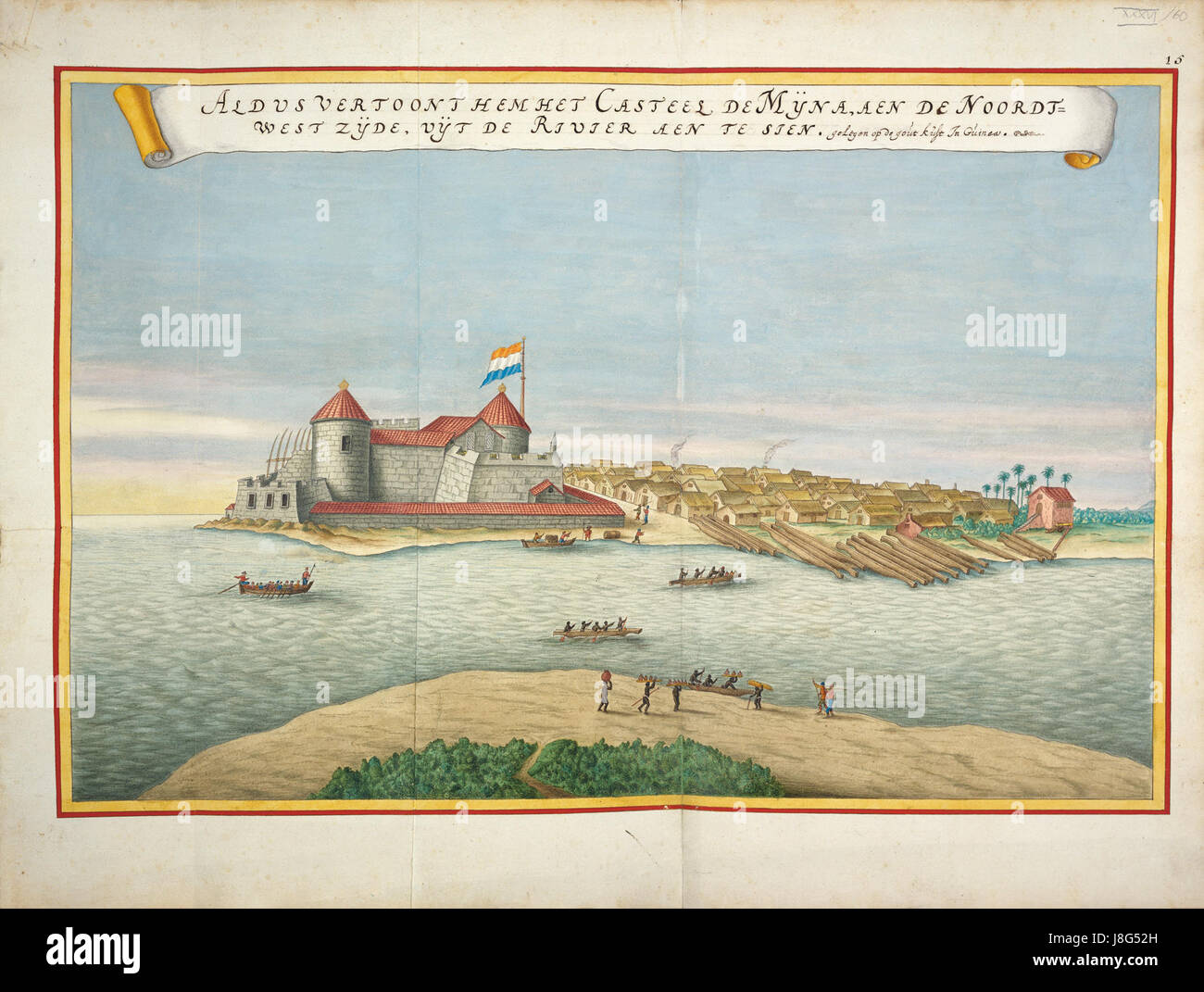 El Mina Atlas, a map by Blaeu van der Hem, shows geographical details ...