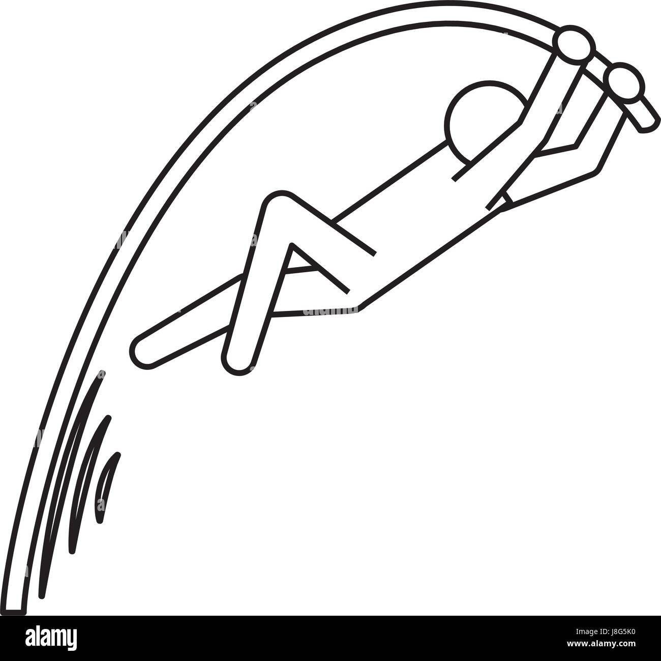 line pictogram man practice pole vault sport Stock Vector Image & Art ...