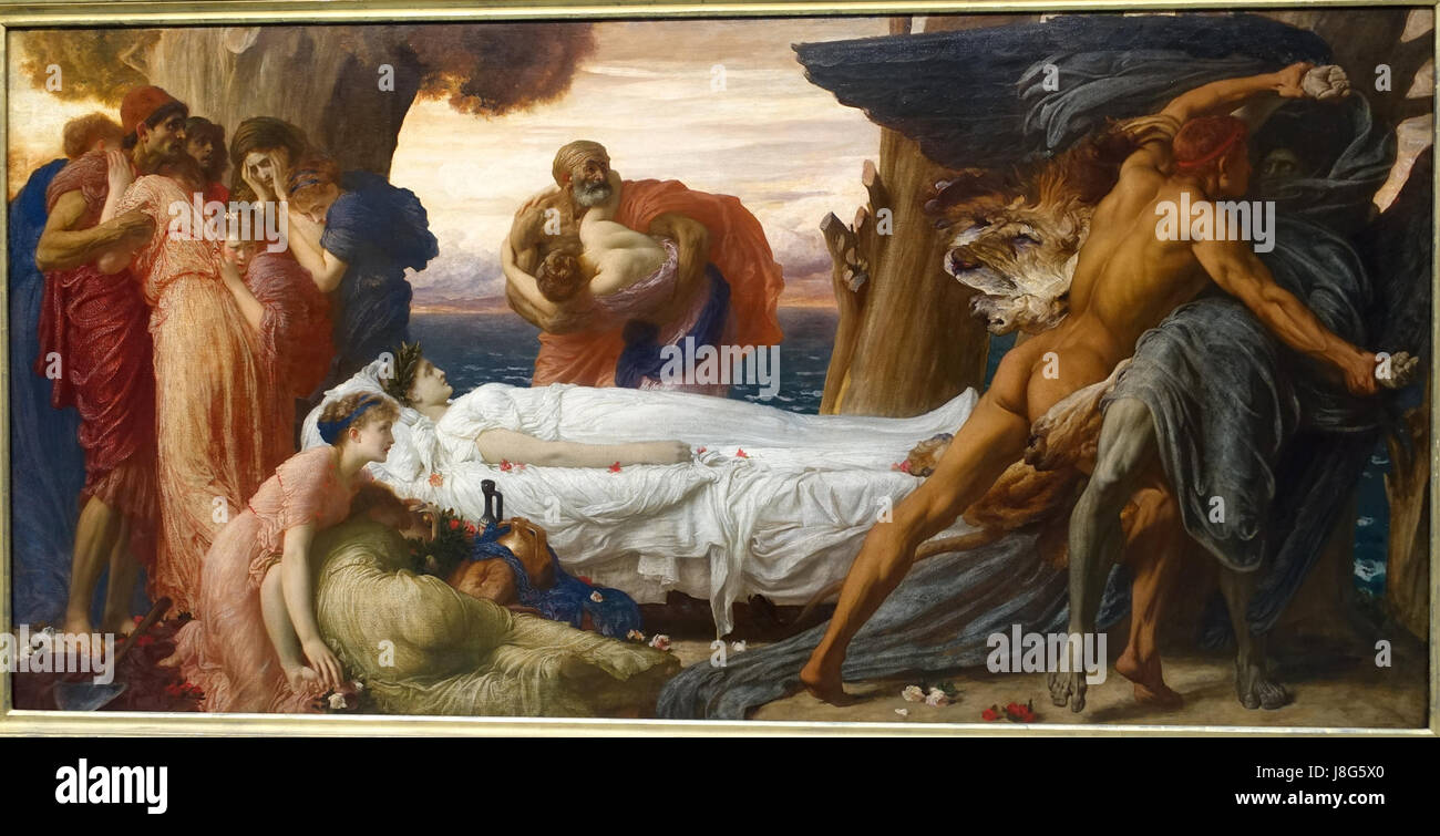 This dramatic painting by Frederic Lord Leighton portrays Hercules ...