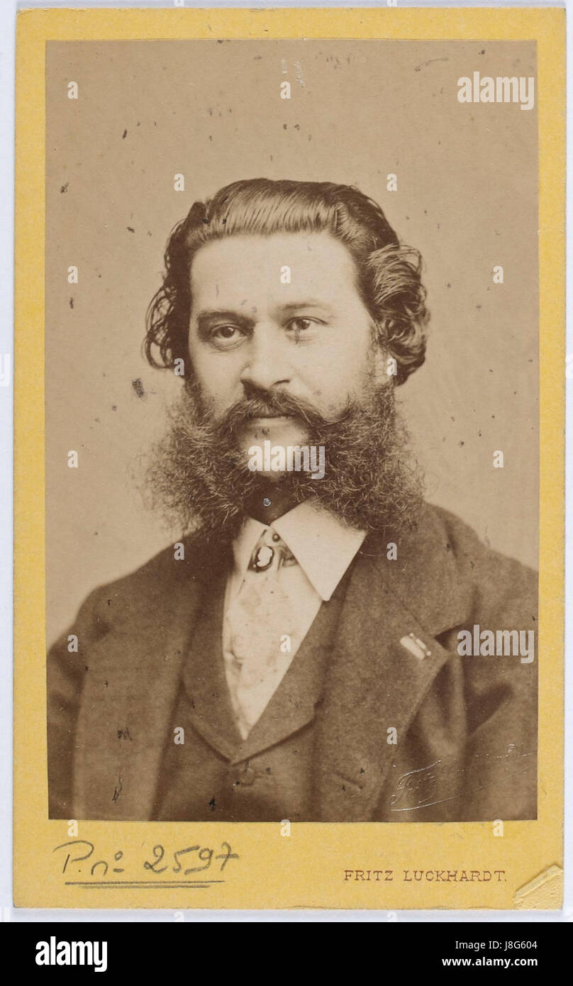 The portrait of Johann Strauss II, created by Fritz Luckhardt, depicts ...