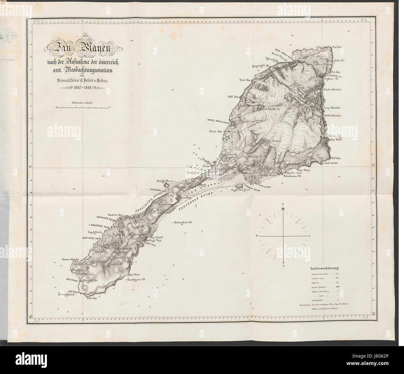 Jan Mayen map 1884 e rara Stock Photo - Alamy