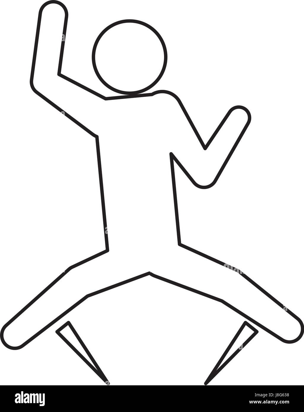 line pictogram man jumping up concept Stock Vector Image & Art - Alamy