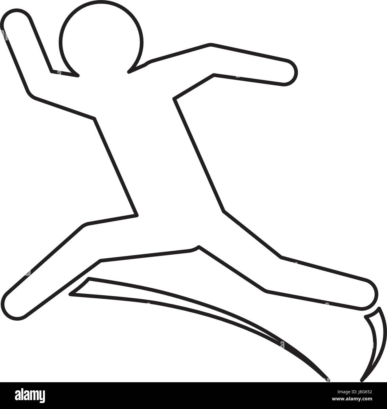 line pictogram man jumping up concept Stock Vector Image & Art - Alamy