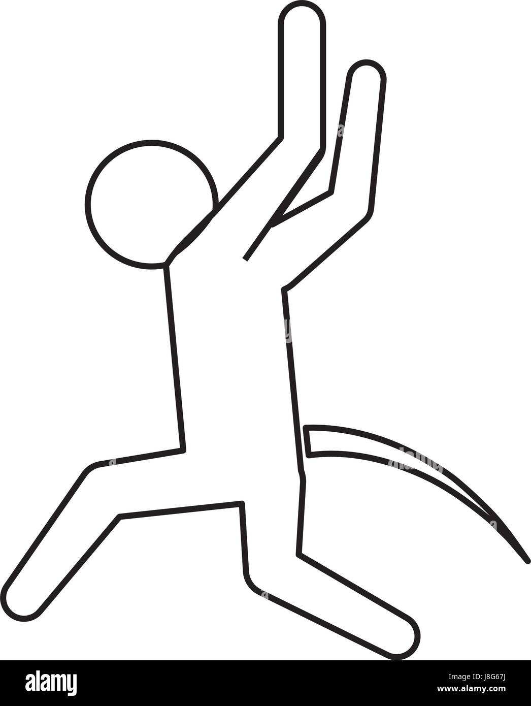 line pictogram man jumping up concept Stock Vector Image & Art - Alamy