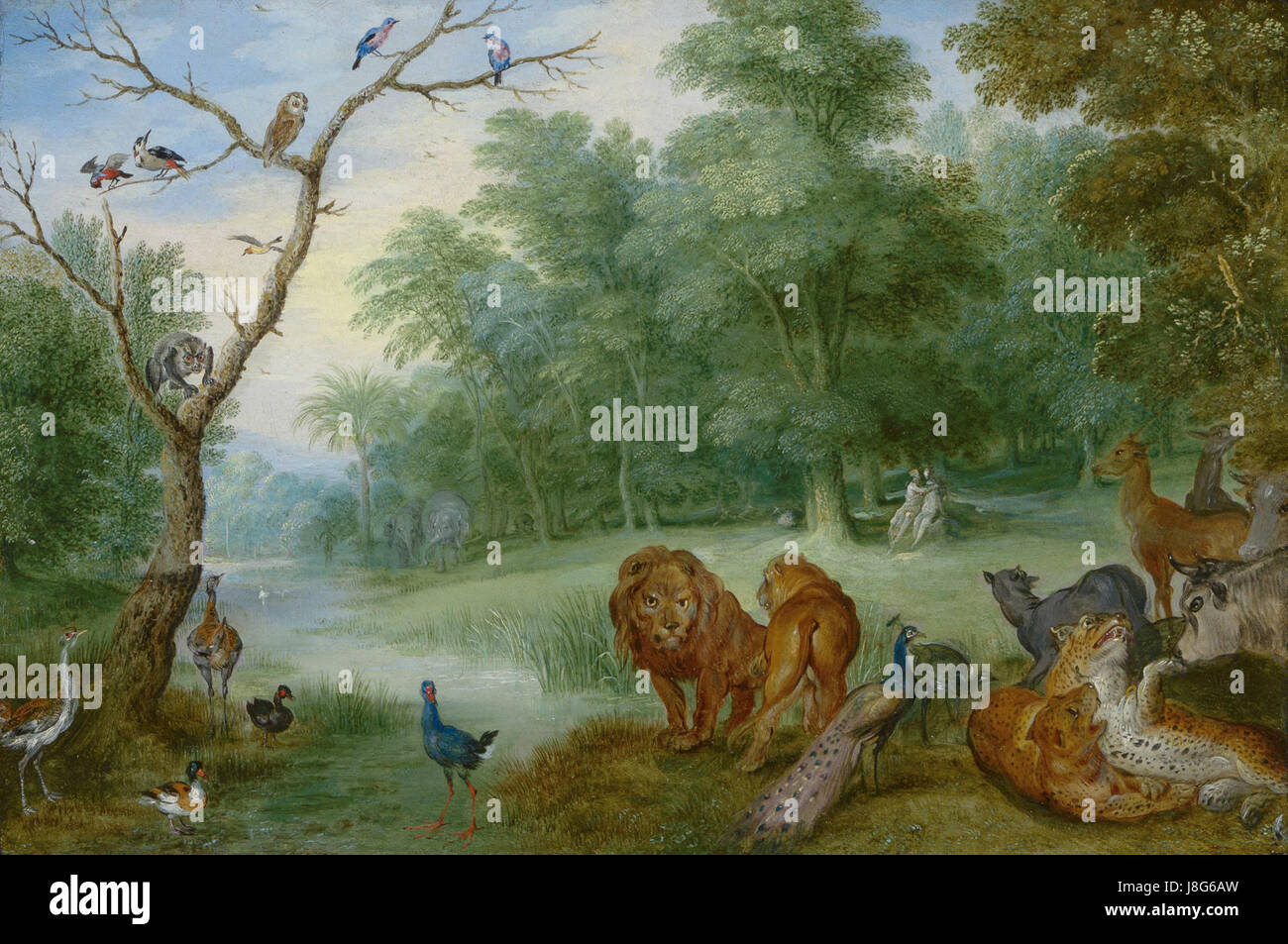 Jan Brueghel II's painting, 'The Paradise with the Fall of Adam and Eve ...